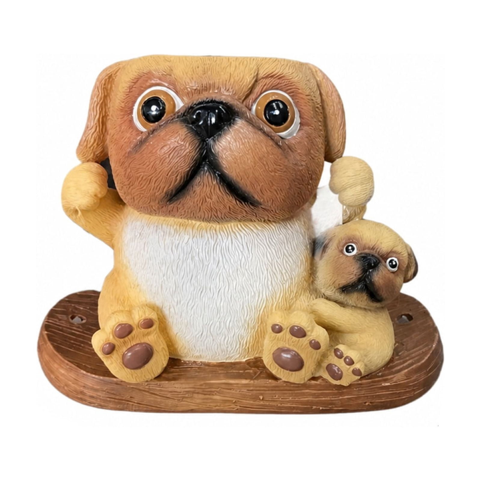 Dog Planter Resin Puppy Couple with Cactus Pot, Cute Animal Figurine ...