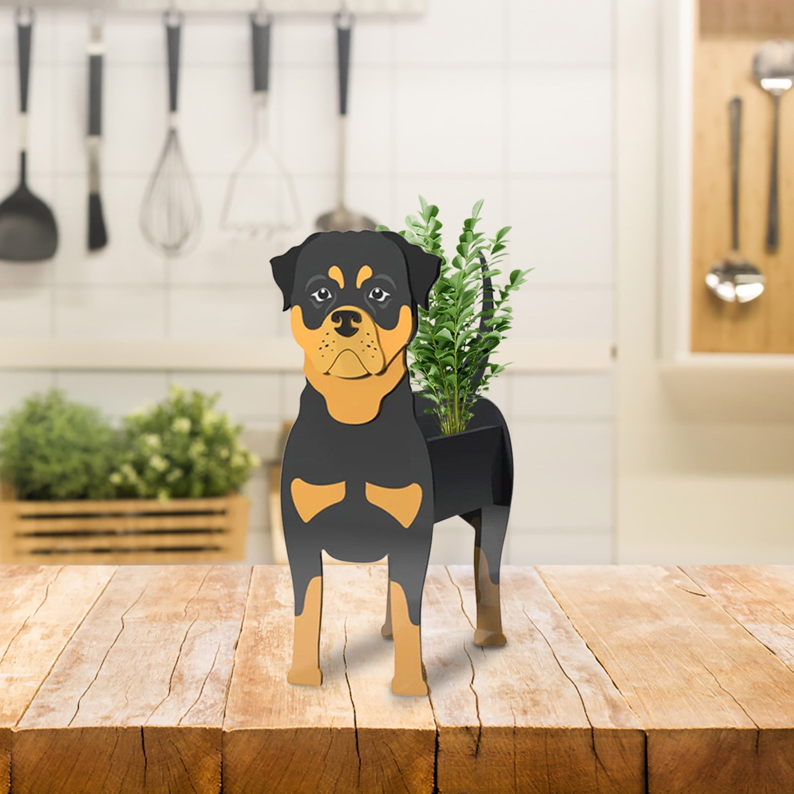 Dog Planters for Outdoor Plants,Wooden Dog Planter Plant Pot Dog Shape ...