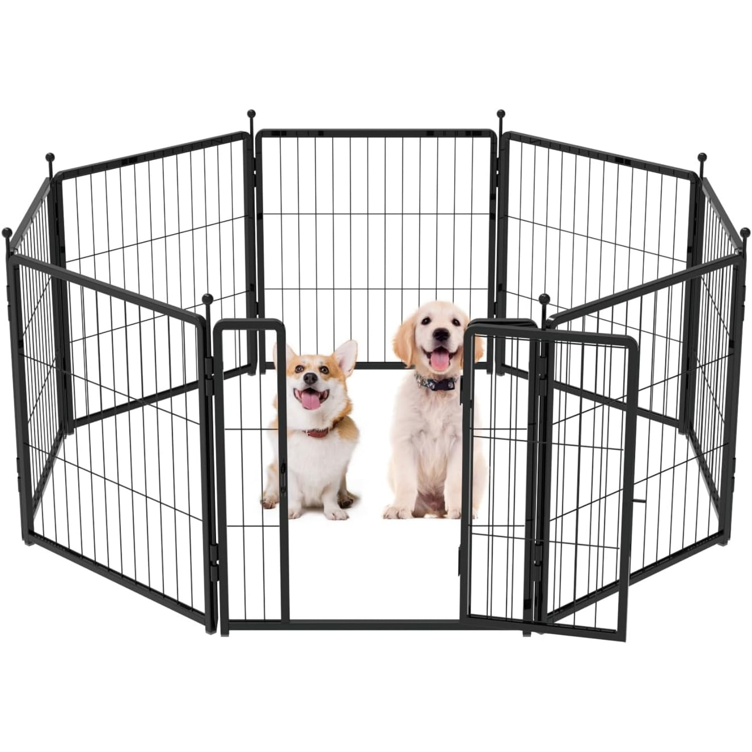 Dog Playpen 24 inch 8 Panels for Indoor & Outdoor Use – Heavy-Duty ...