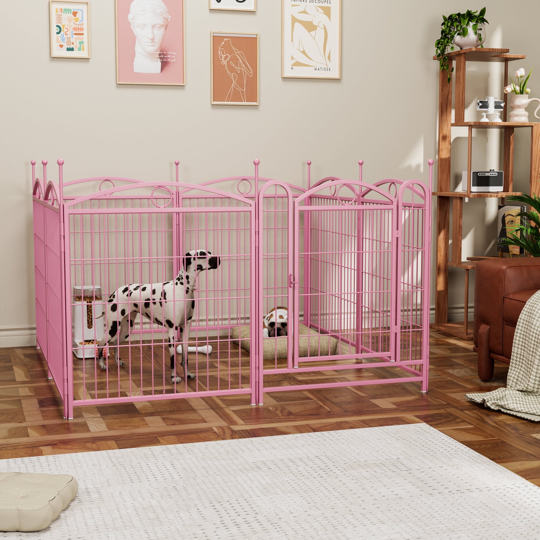 Dog Playpen, 32" 8 Panels Dogs Barrier Fence with Door, Heavy Duty ...