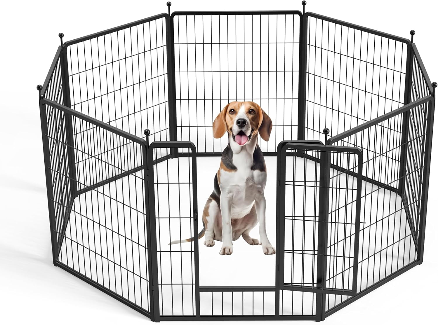 Dog Playpen 32 Inch 8 Panels, Heavy Duty Metal Pet Playpen Indoor ...