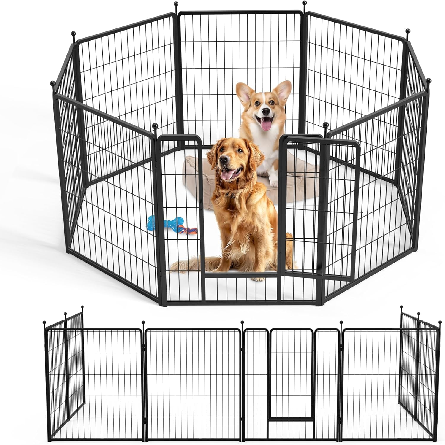 Dog Playpen 32 Inch 8 Panels, Ideal Dog Fence for Small/Medium Dogs Indoor & Outdoor Bliss ...