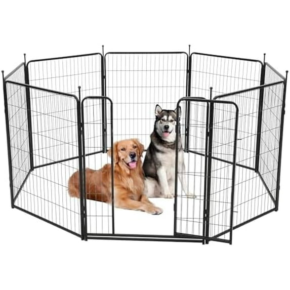 Dog Playpen,40" Height 21 Ft(L) 8 Panels Pet Play Pen, Indoor/Outdoor ...