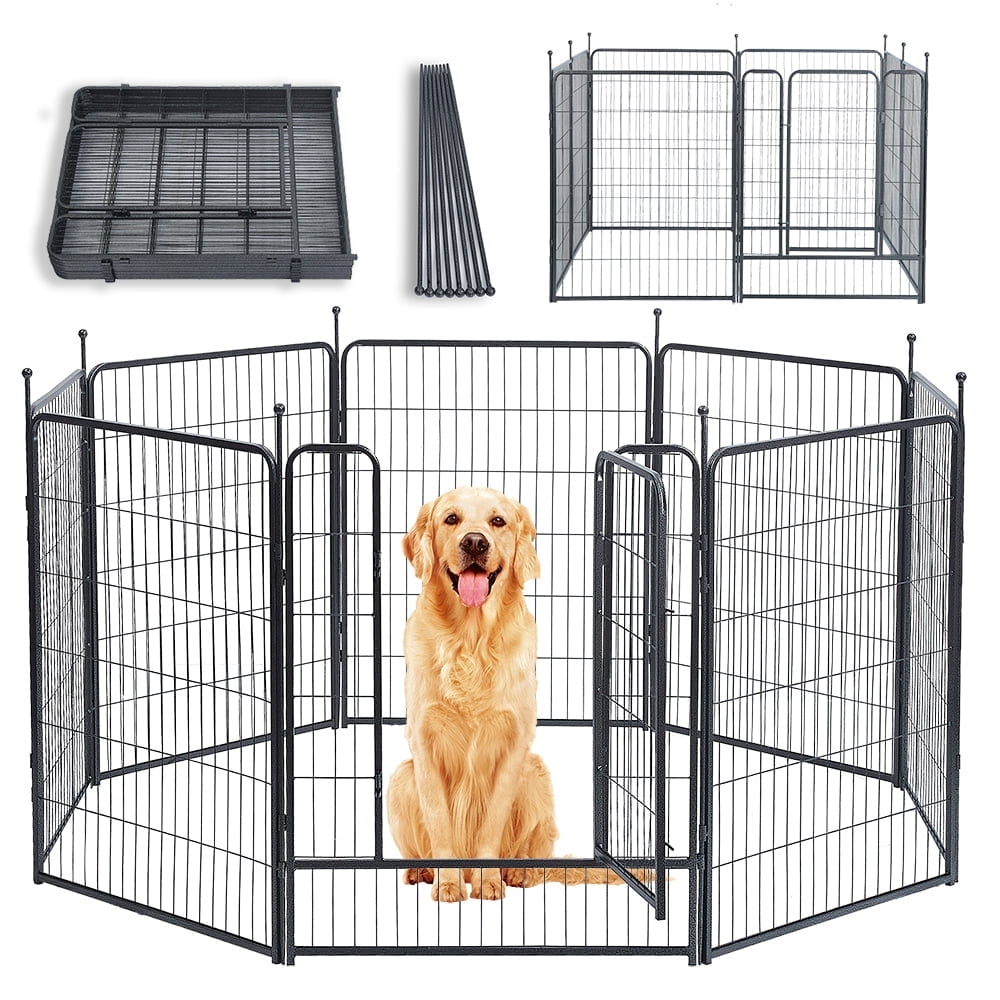 Dog Playpen,40" 8 Panels Portable Exercise Fence Heavy Duty Metal Pet ...