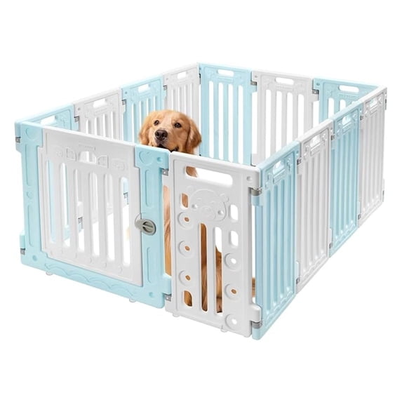 Dog Playpen with Door and Function Panel, 13 Pane l Indoor Outdoor Pet ...