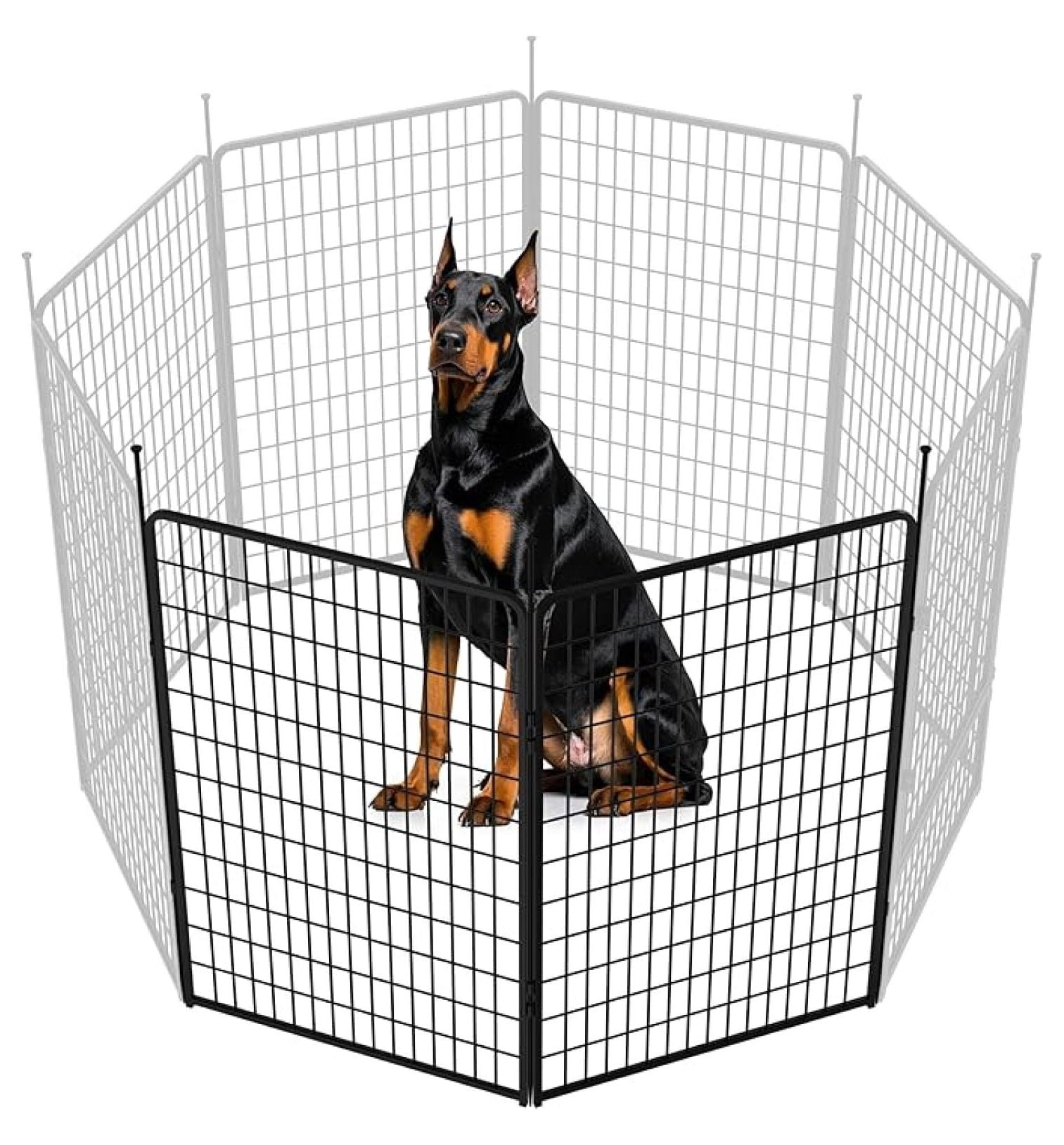 Dog Playpen Out Door with Wider Door, Heavy Duty 50 Inch 2 Panels Dog ...