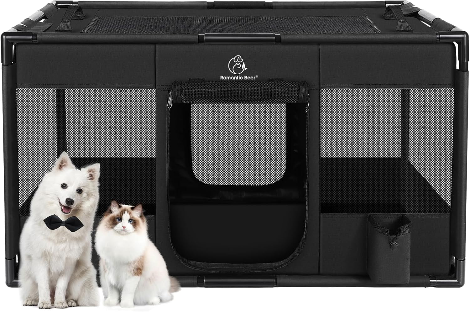 Dog Playpen,Fabric Fence, Portable Soft Cat Kennel Crate,Breathable ...