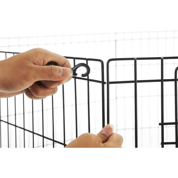 Dog Playpen - Foldable Metal Exercise Puppy Play Pen with 8 24x30in ...