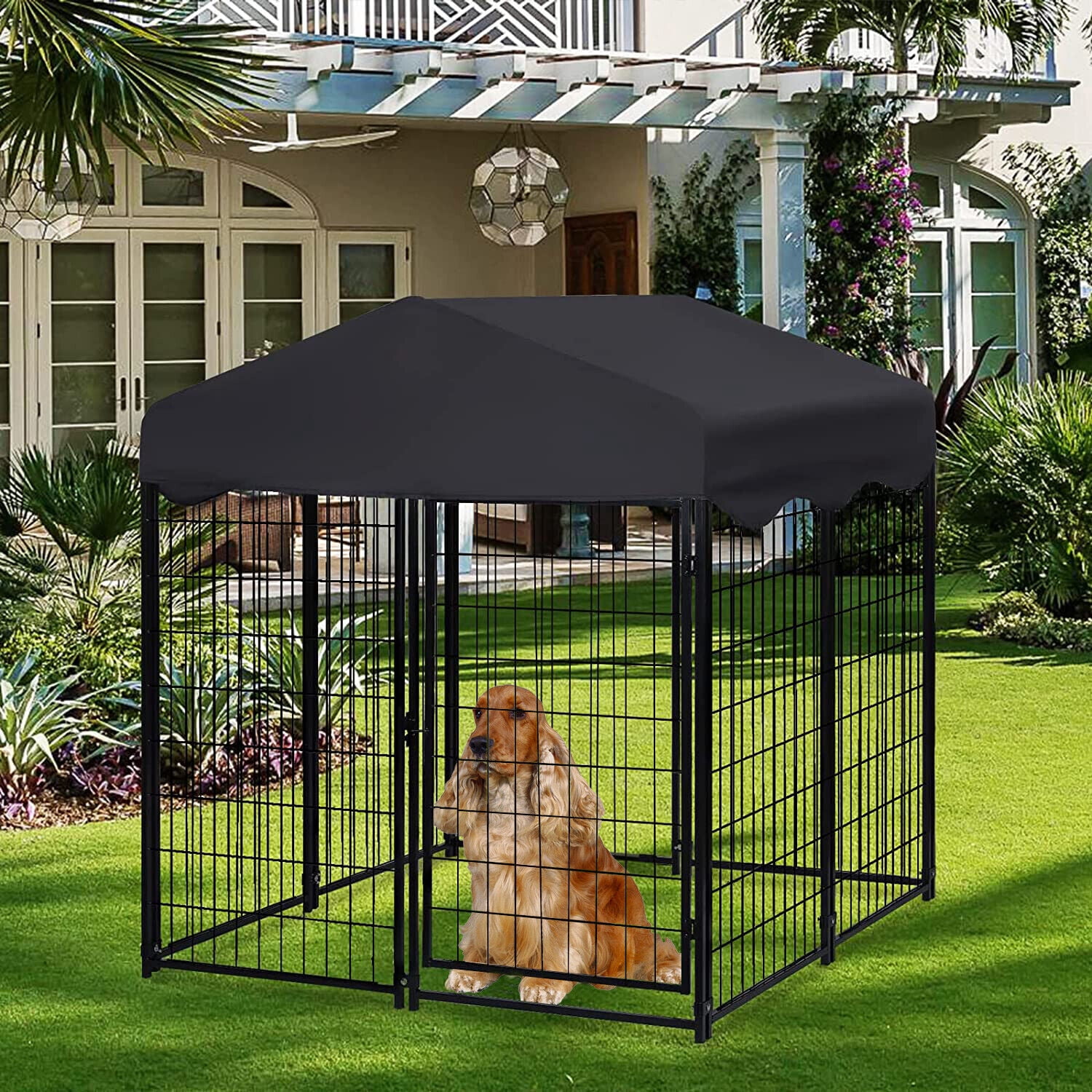 Dog Playpen House Heavy Duty Large Outdoor Dog Kennel Anti-rust Metal ...