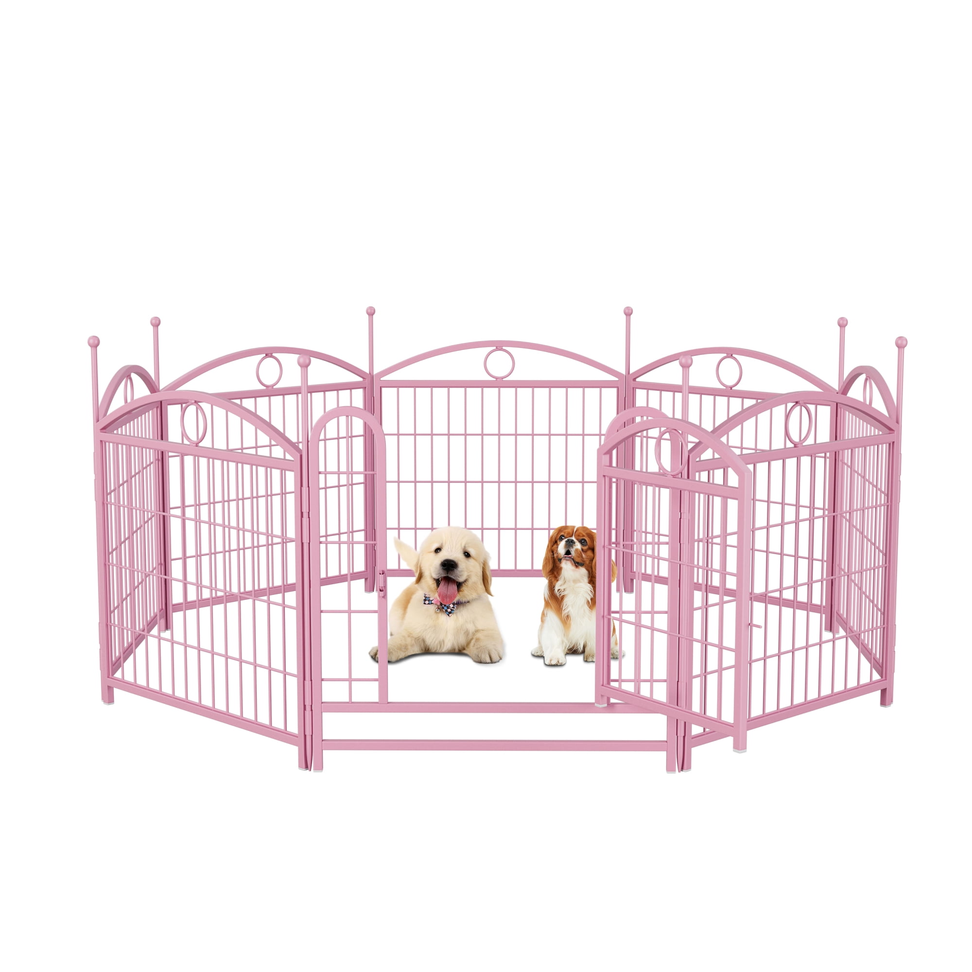 Dog Playpen Indoor 24 inch 8 Panels Metal Dog Pen Pet Dog Fence Outdoor ...