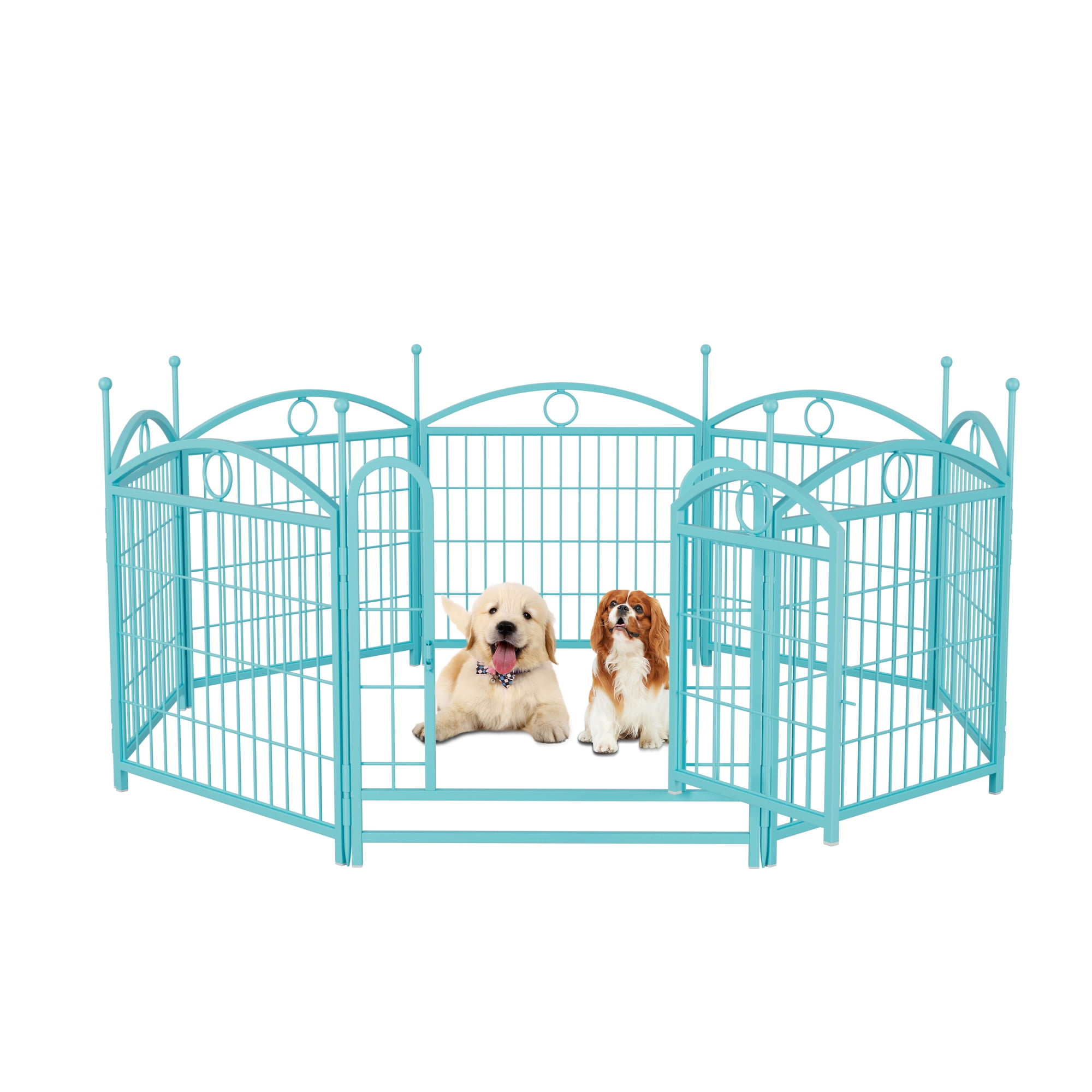 Dog Playpen Indoor 24 inch 8 Panels Metal Dog Pen Pet Dog Fence Outdoor ...