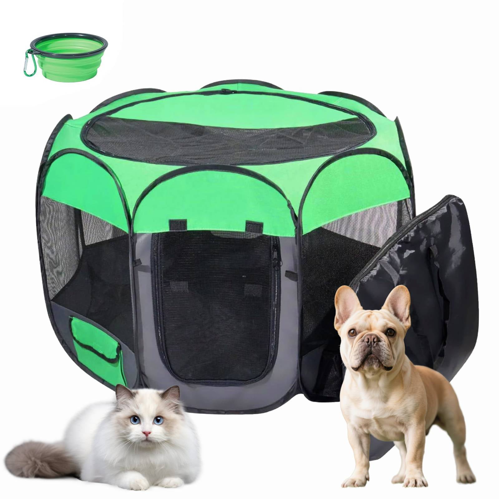 Dog Playpen Indoor 29" Pop-Up Pet Playpen, Folding Soft Dog Crate ...