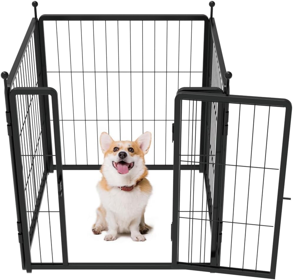 Dog Playpen for Indoor & Outdoor Use – Heavy-Duty Metal Pet Fence with ...