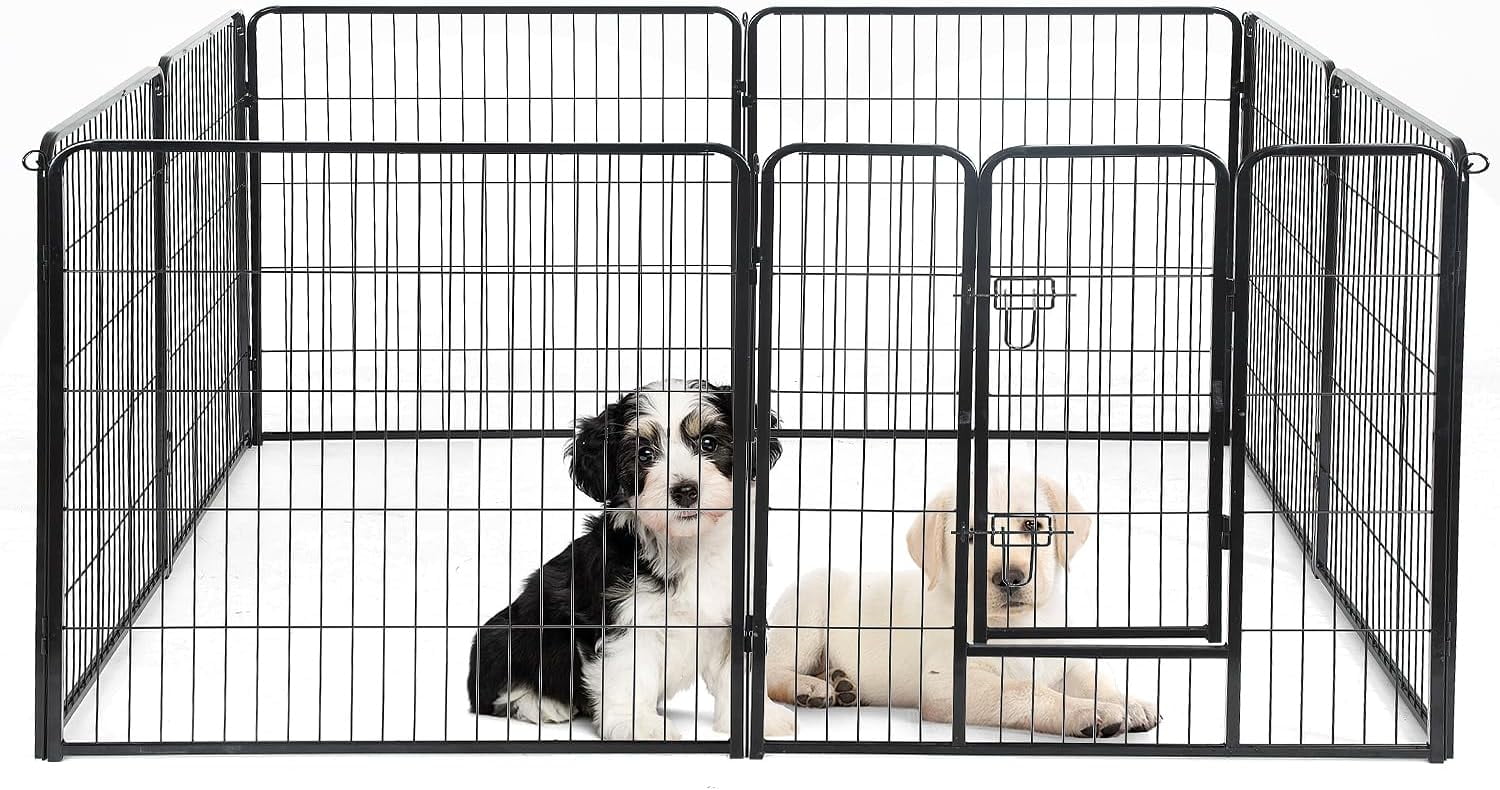 Dog Playpen Indoor, Puppy Play Pen for Indoor & Outdoor, 8 Panel Metal ...