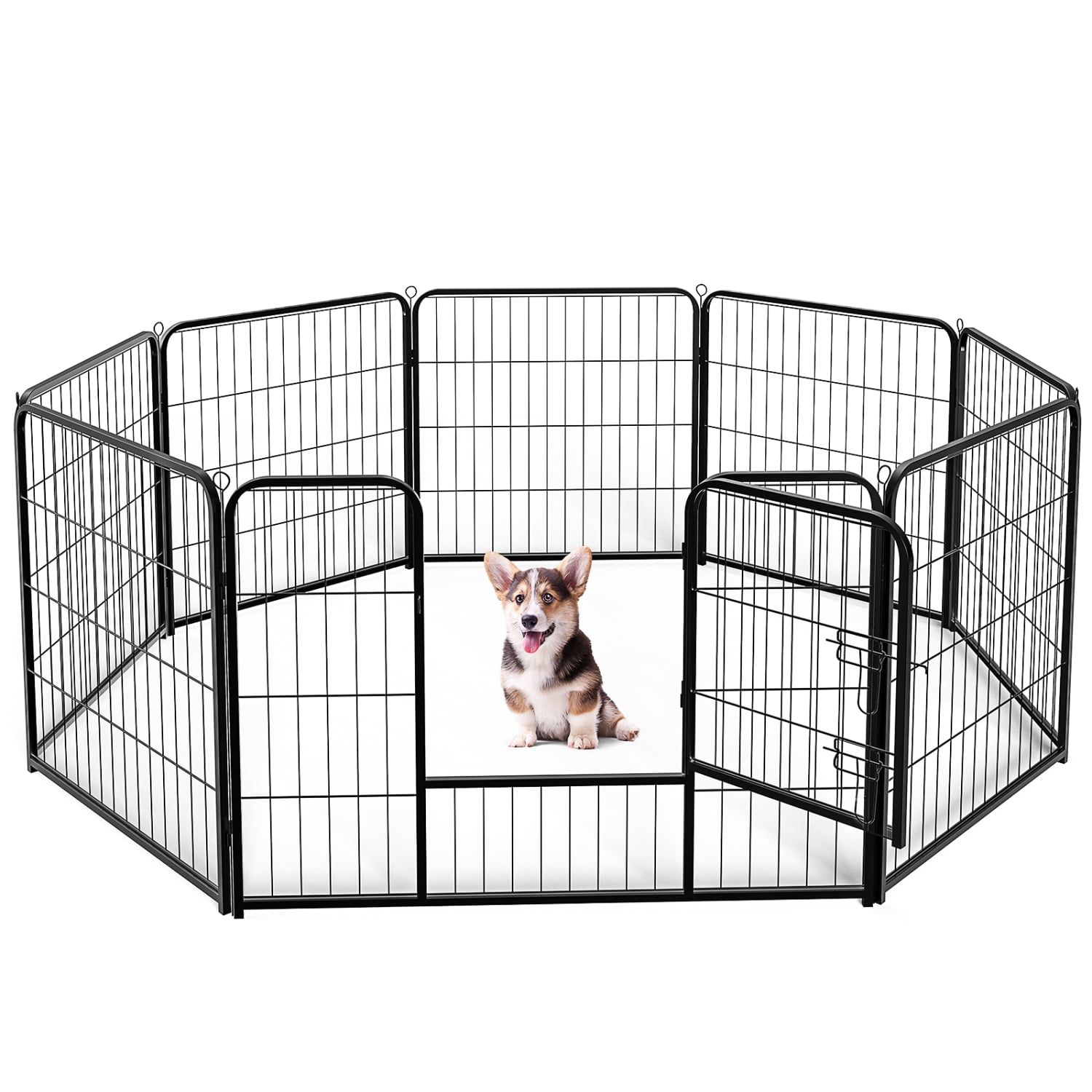 Dog Playpen Indoor with Door Fence for Small Pet Animals Puppy Cage ...