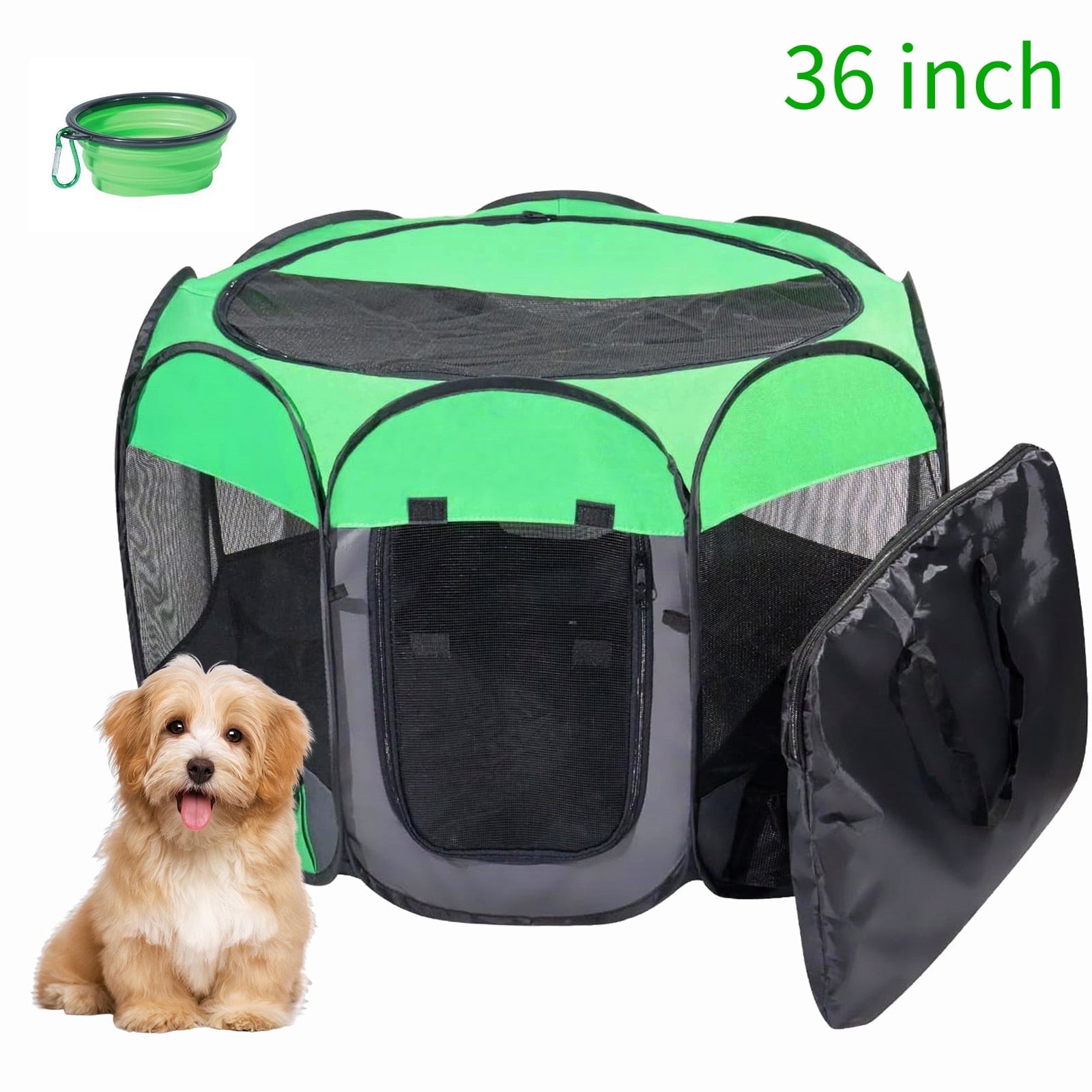 Pet Playpen Pop-Up Dog Playpen, Folding Soft Dog Crate Portable ...