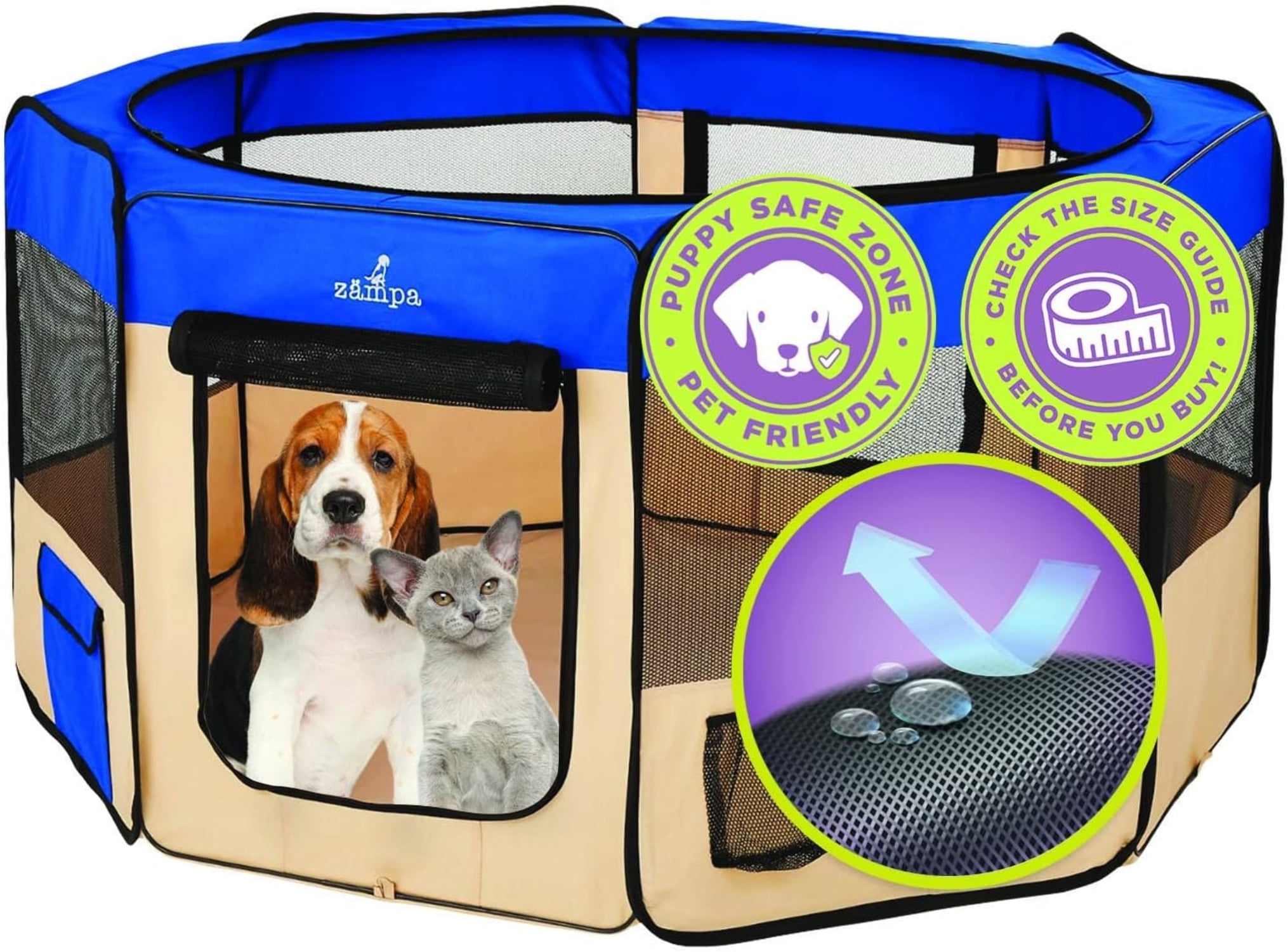 Dog Playpen Medium 45"X45"X24" Pop up Portable Playpen for Dogs and Cat ...