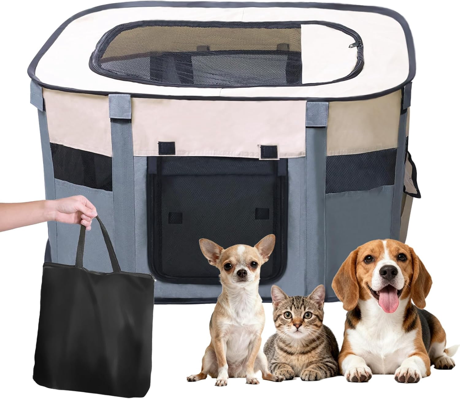 Dog Playpen Portable Cat Dog Playpen for Indoor & Outdoor Foldable ...