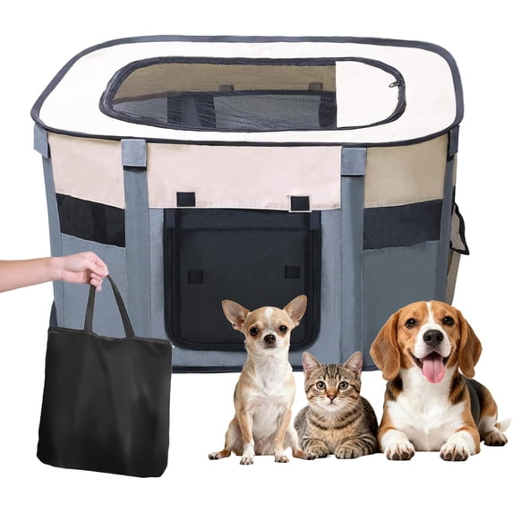 Dog Playpen Portable Cat Dog Playpen for Indoor & Outdoor Foldable ...