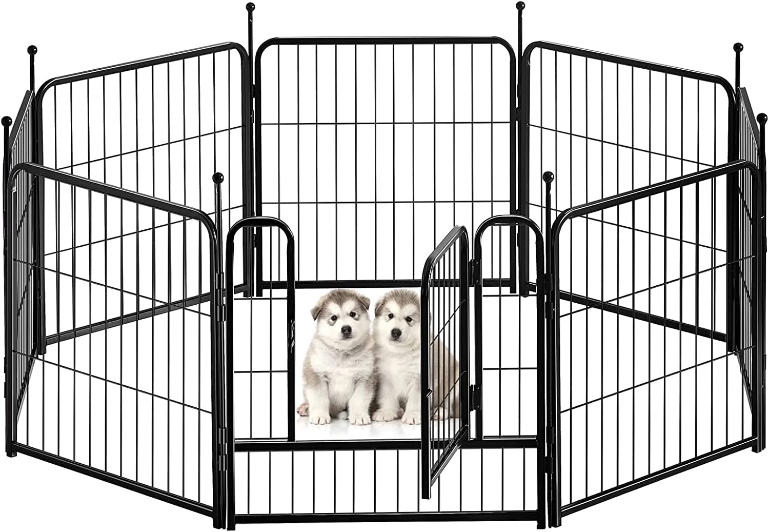 Dog Playpen Portable Exercise Fence Heavy Duty Metal Pet Playpen Indoor ...