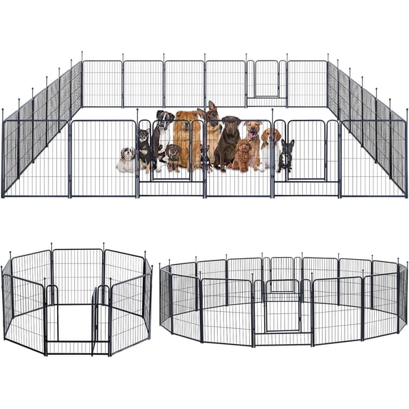 Dog Playpen Portable Outdoor Dog Fence Dog Playpen for Large/Medium ...