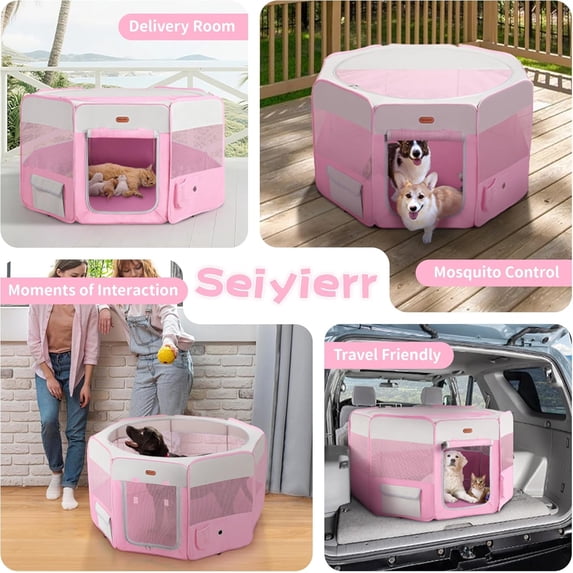 Dog Playpen, Portable Pet Play Pen Foldable Carrying Case, Puppy Pens ...
