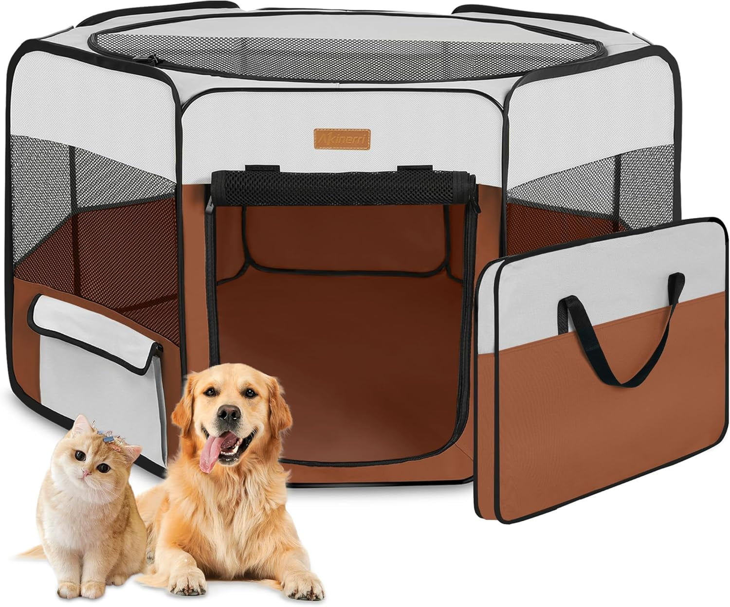 Dog Playpen, Portable Pet Play Pen for Cat, Puppies, Rabbits, Chickens ...