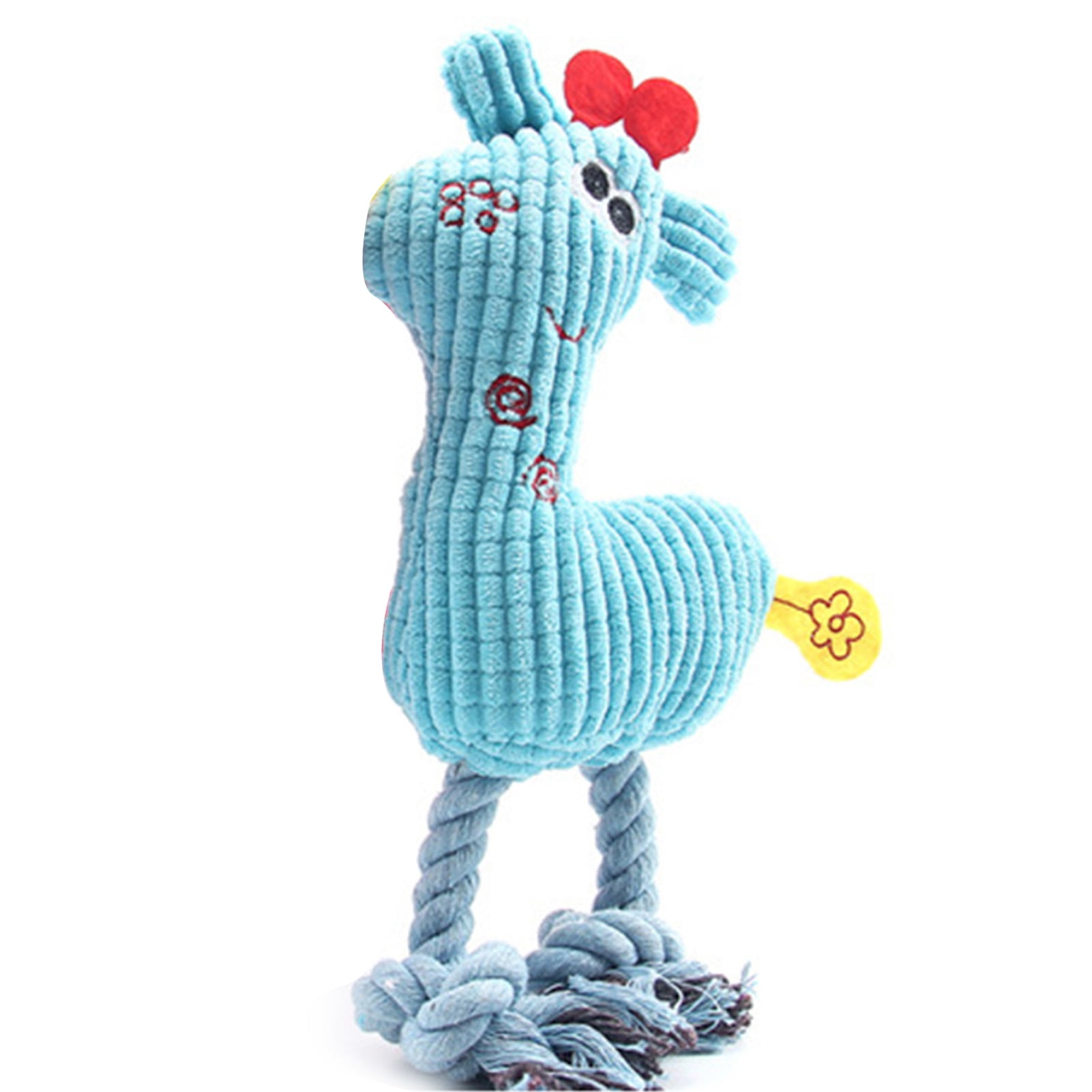 Dog Plush Toy Puppy Chewing Woven Rope Flannel Giraffe Shape Safe Cute ...