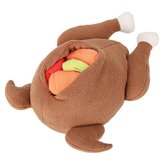Dog Plush Toy Snuffle Roasted Turkey Interactive Hide & Seek Foraging ...