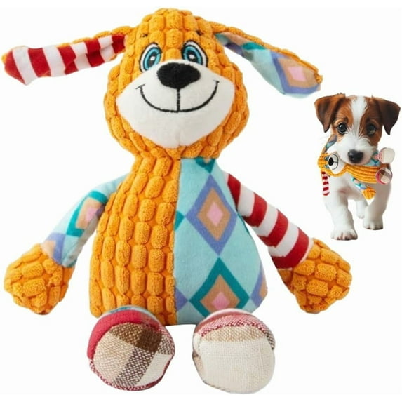 Dog Plush Toys for Aggressive Chewers, Durable Squeaky Chew Toys for ...