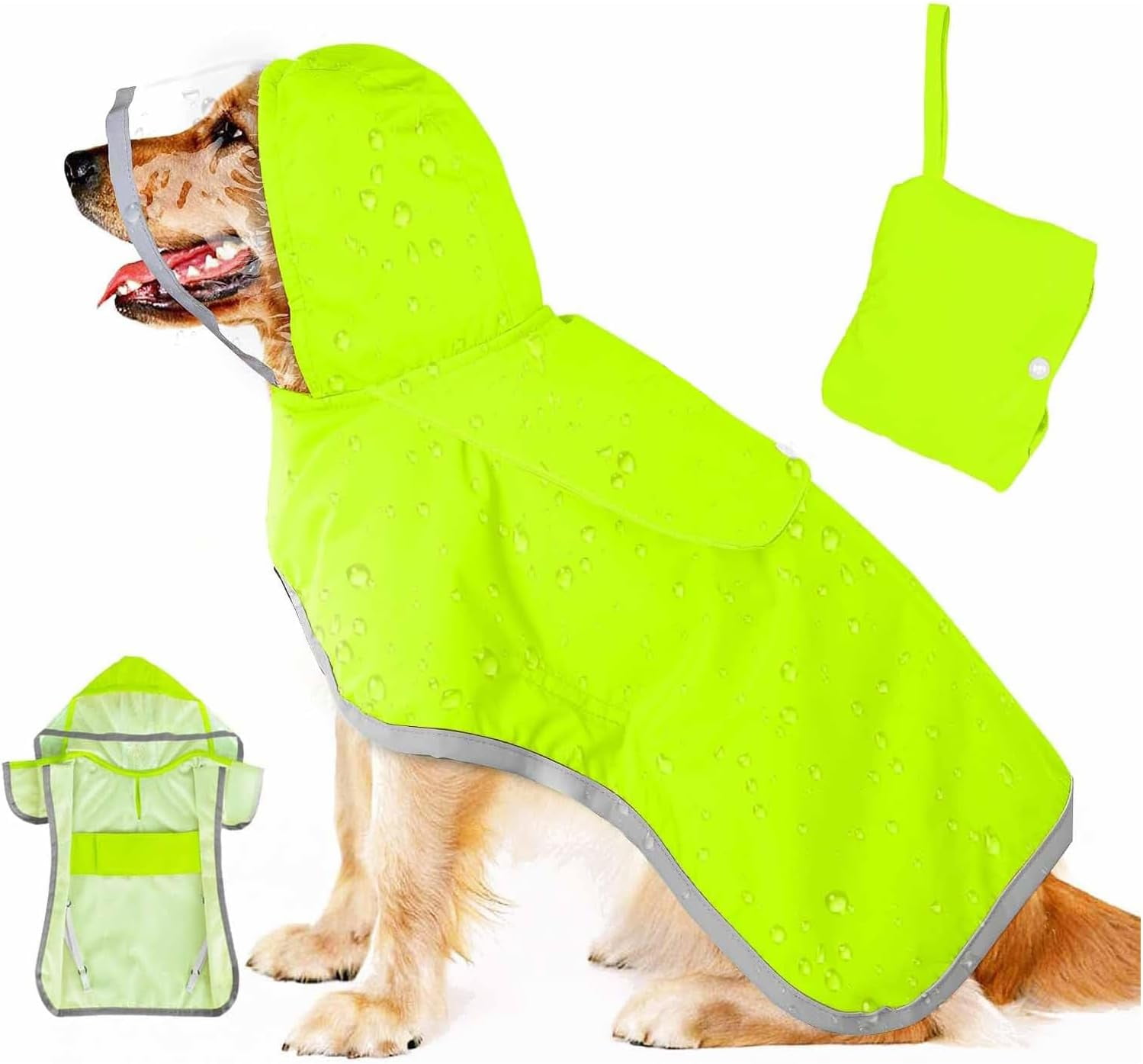 Dog Poncho, Dog Poncho for Medium Dogs, Dogs Ponchos Hooded Raincoat ...