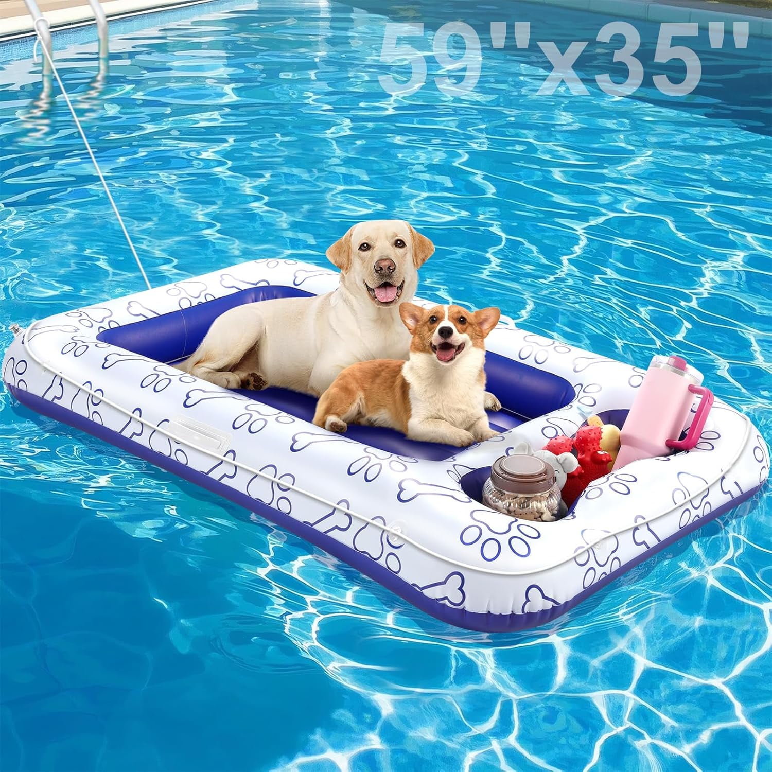 Dog Pool Float, Inflatable Pet Pool Floats for Medium Large Dogs Up to ...