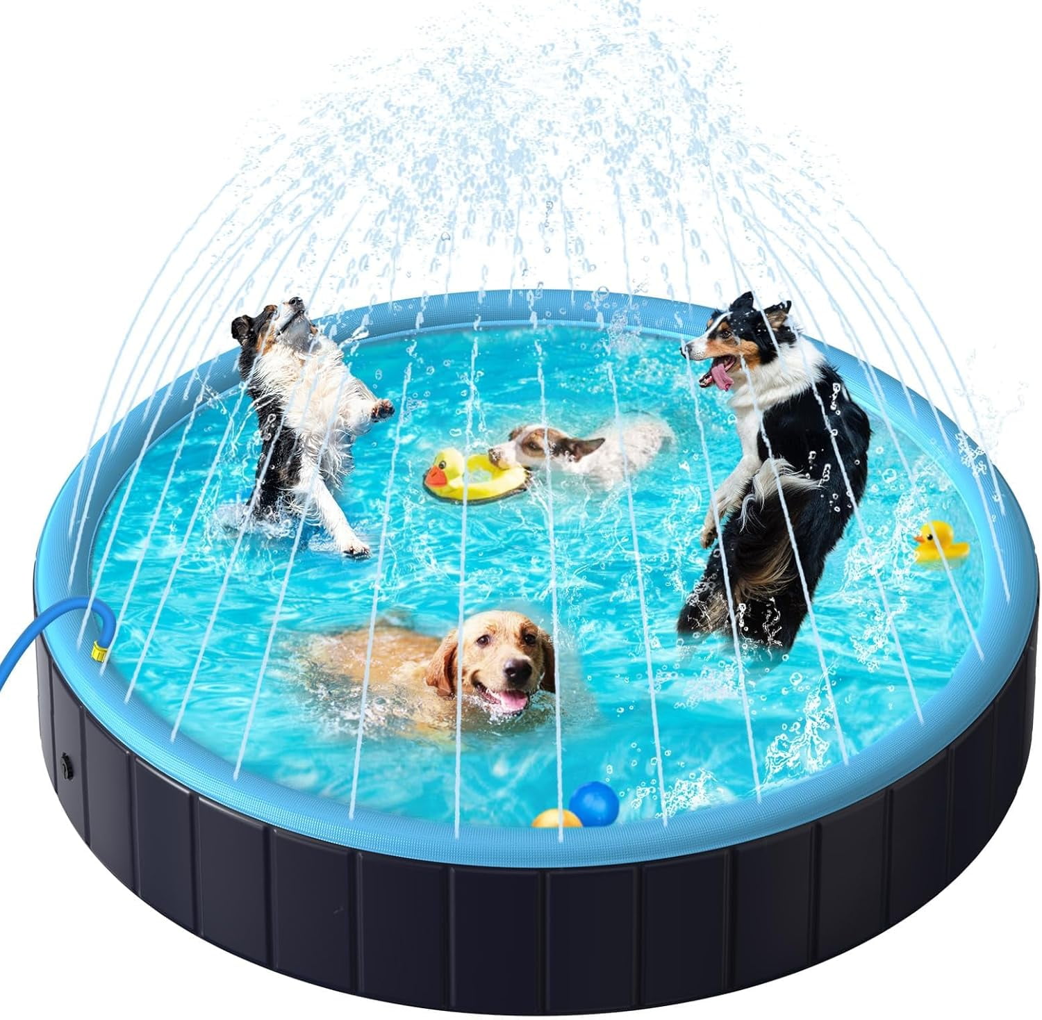 Dog Pool for Large Dogs, Pet Wading Pool with Splash Sprinkler, Outdoor ...