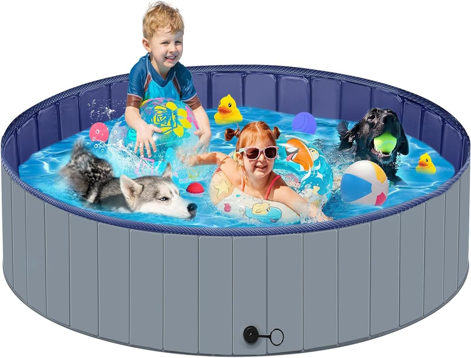 Dog Pool for Medium Dogs, Plastic Pool for Kids, Dog Tub for Medium ...