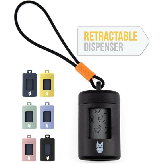Dog Poop Bag Dispenser, Retractable Waste Bag Dispenser, Lightweight ...