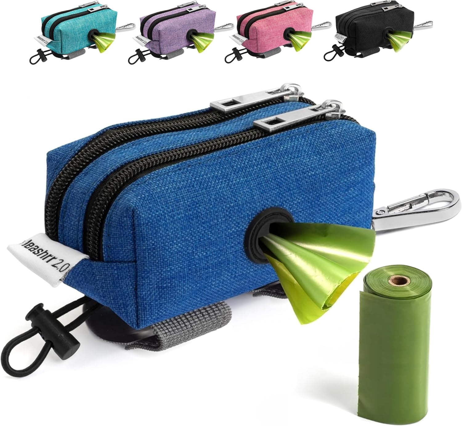 Dog Poop Bag Dispenser and Treat Holder for All Leashes. 2 Waterproof ...