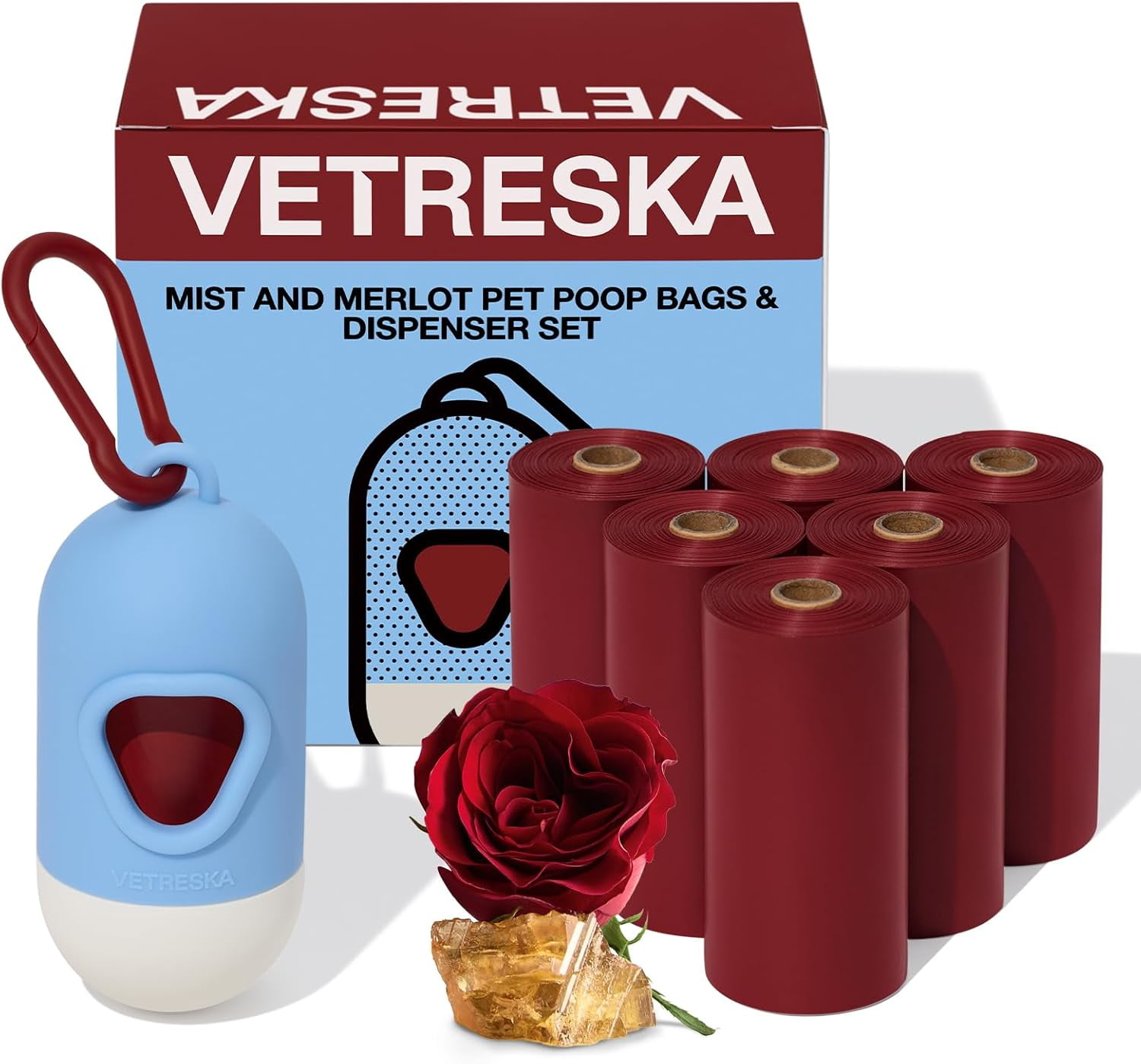 Dog Poop Bag with Dispenser, Leak Proof and Extra Thick Pet Waste Bags ...