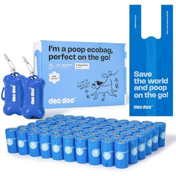 Dog Poop Bags with Handles 60 Rolls 720 Counts Big Sizes Leak Proof and ...