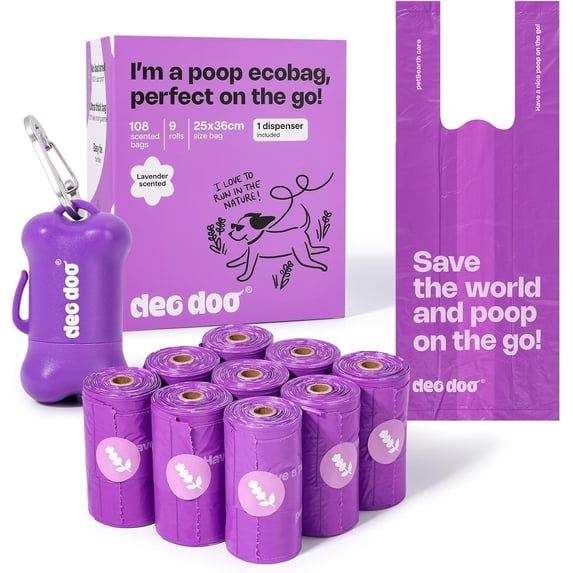 Dog Poop Bags with Handles 9 Rolls 108 Counts Big Sizes Leak Proof and ...