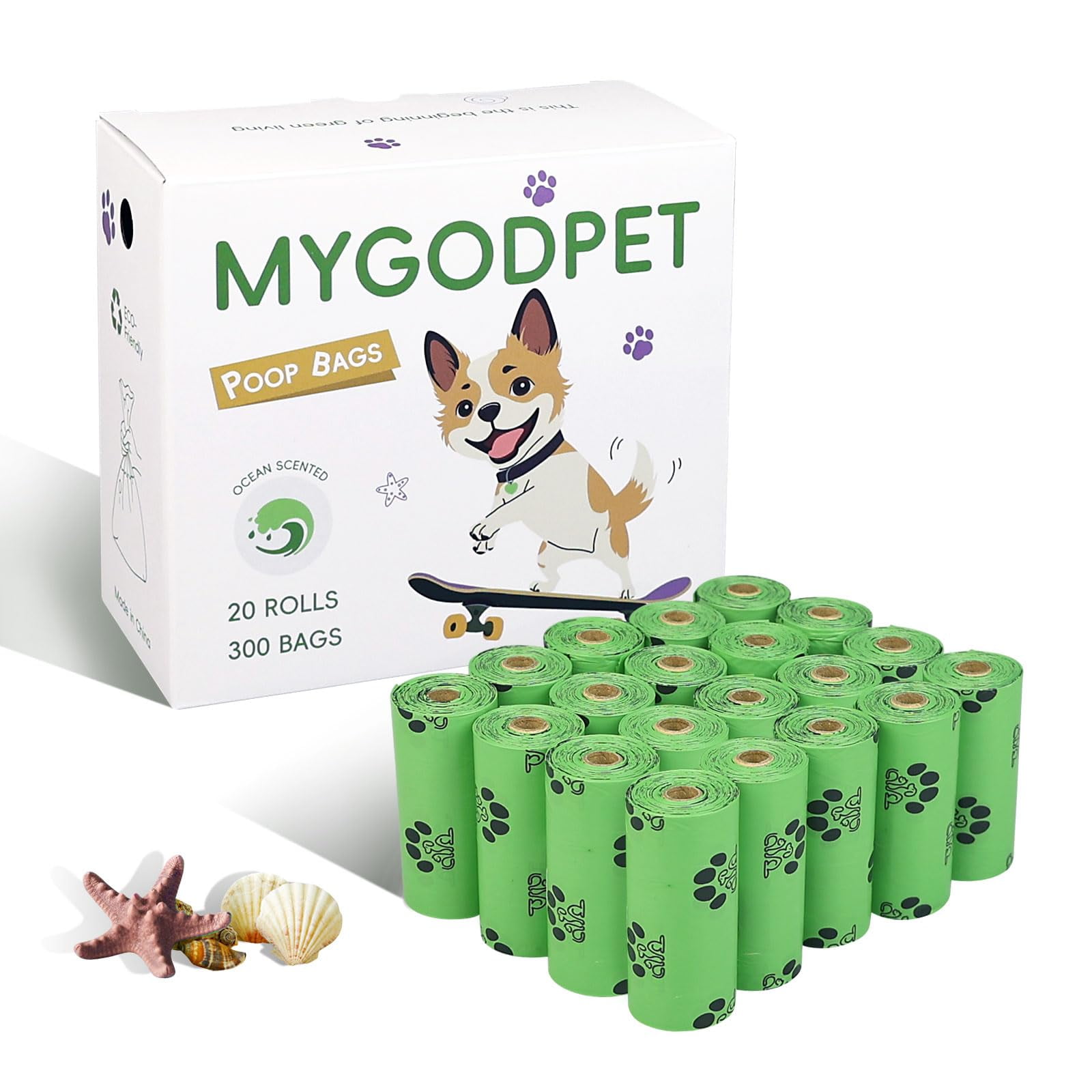 Dog Poop Bags Rolls 300 Count Biodegradable Poop Bags Refills for Dog ...