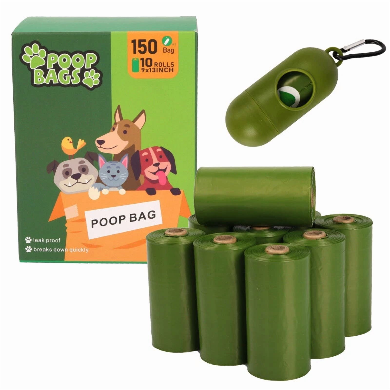 Dog Poop Bags with Dispenser, Thick Doggy Waste Bag Refill Rolls,Doggie ...