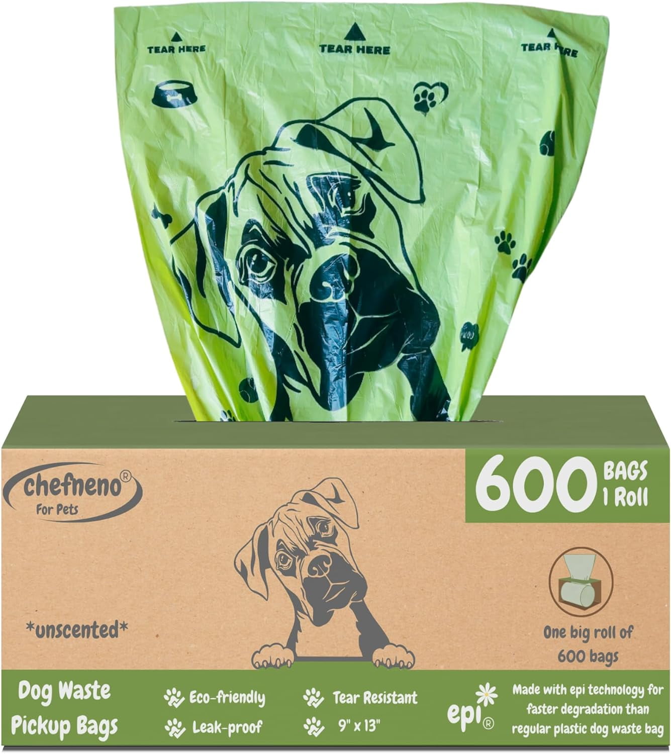 Dog Poop Biodegradable Bags One Biig Roll (600 ct.) Eco-friendly Doggy ...