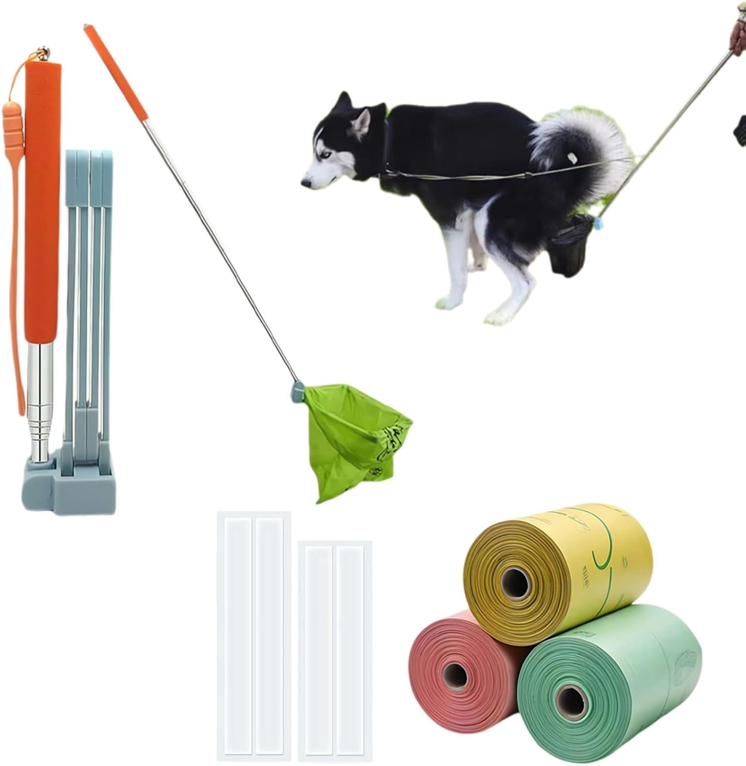 Dog Poop Catcher With Bag Long Handle Pooper Scooper For Large And ...