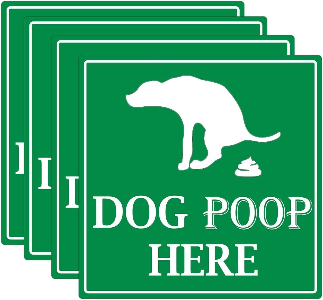 Dog Poop Here Sticker 4 Inch Dog Manure Trash Bin Label 8pcs Green ...