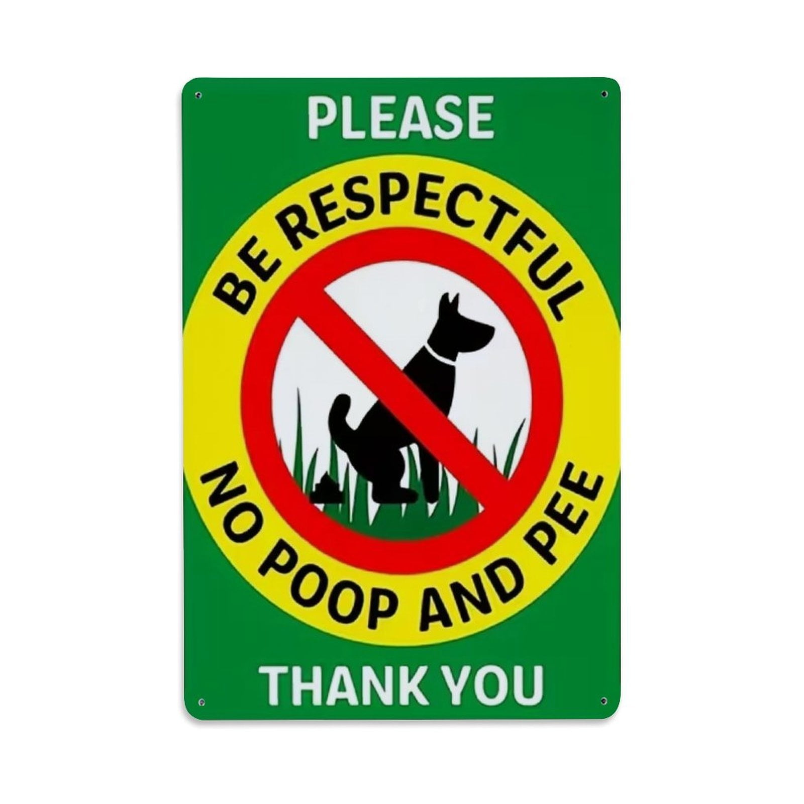 Dog Poop & Pee Warning Tin Sign Vintage Metal Poster Living Room Bar ...