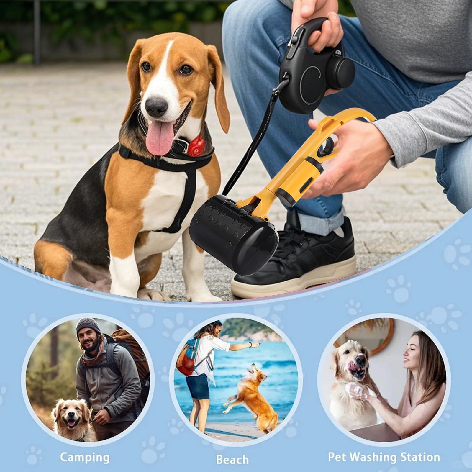 Dog Poop Scooper with Bag Dispenser, Sanitary Pet Waste Collector, Clip ...