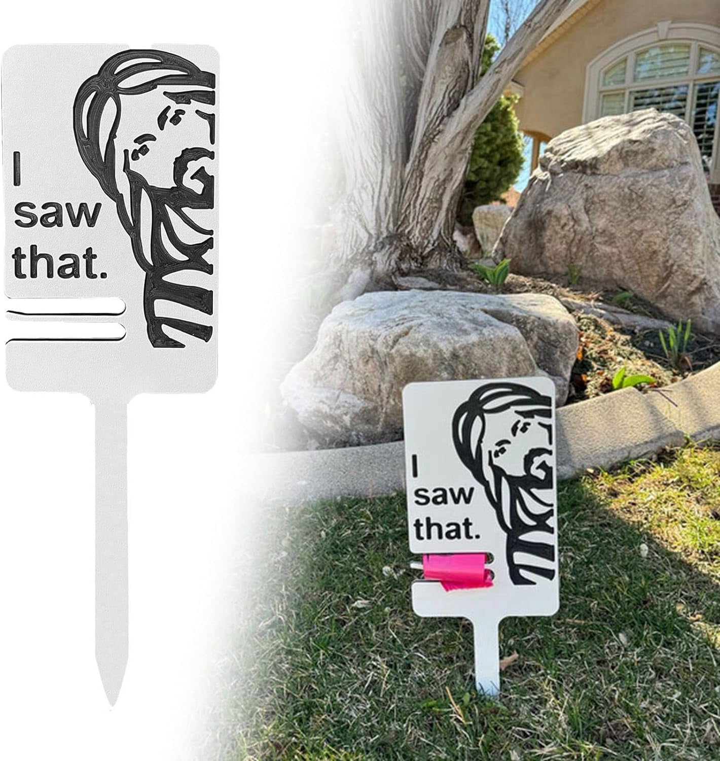 I Saw That Dog Poop Sign with Bag Holder, Funny Design Pick up Your ...