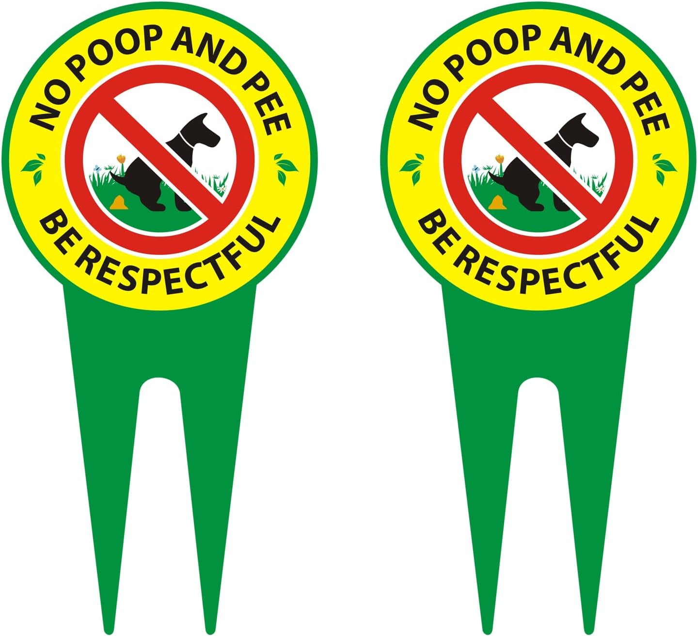 No Dog Poop Signs 2 Pack - Aluminum High Temperature Resistance ...