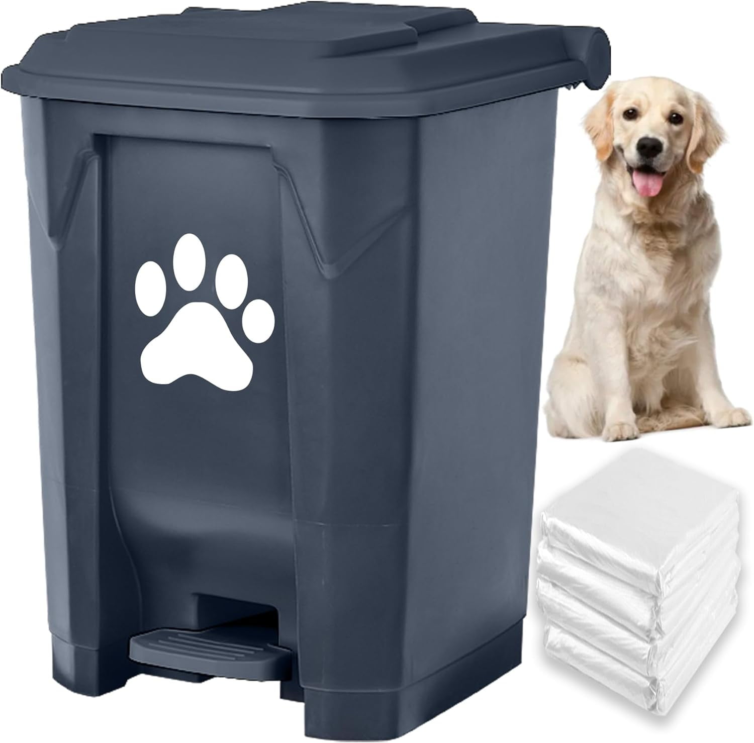 Dog Poop Trash Can Outdoors Pet Waste Station With Lid Dog Waste ...