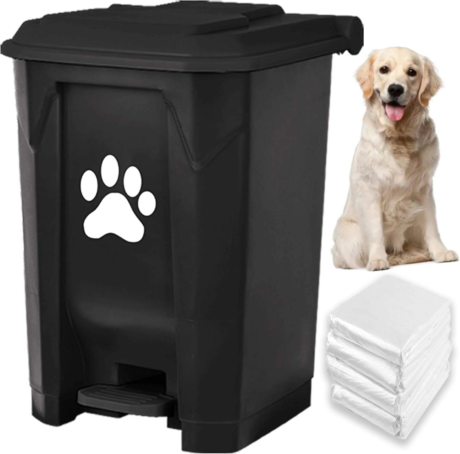 Dog Poop Trash Can Outdoors Pet Waste Station with Lid Dog Waste ...